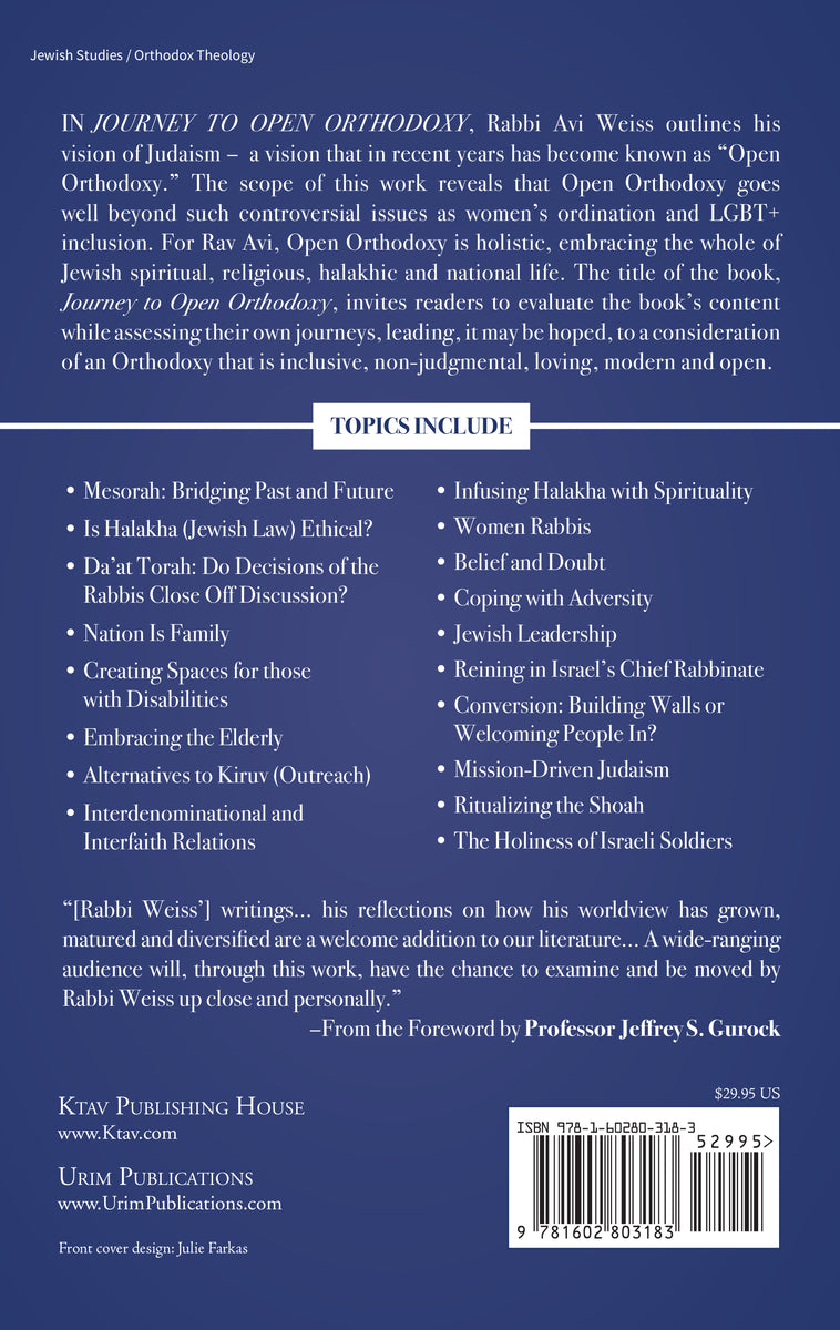 Journey to Open Orthodoxy – Ktav Publishing House