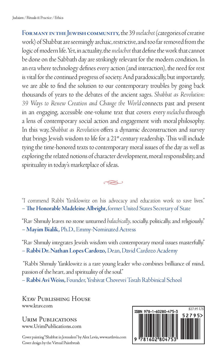 Shabbat as Revolution – Ktav Publishing House